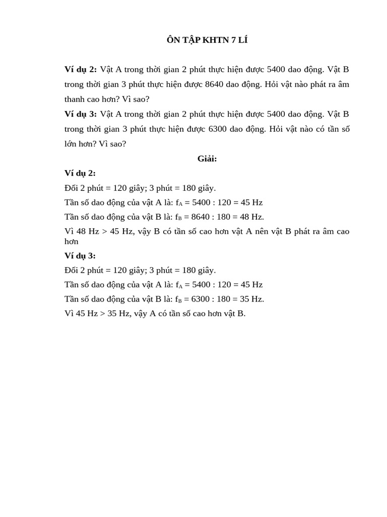 Ôn Tập KHTN 7 Lí | PDF