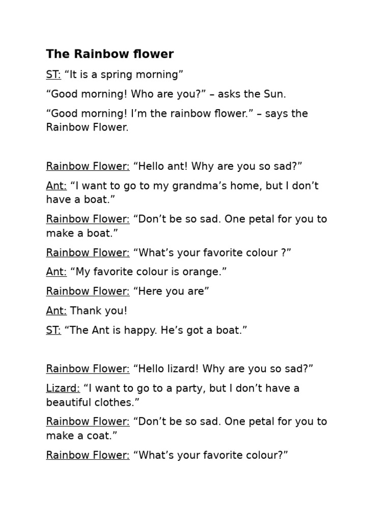 The Rainbow flower | PDF | Flowers