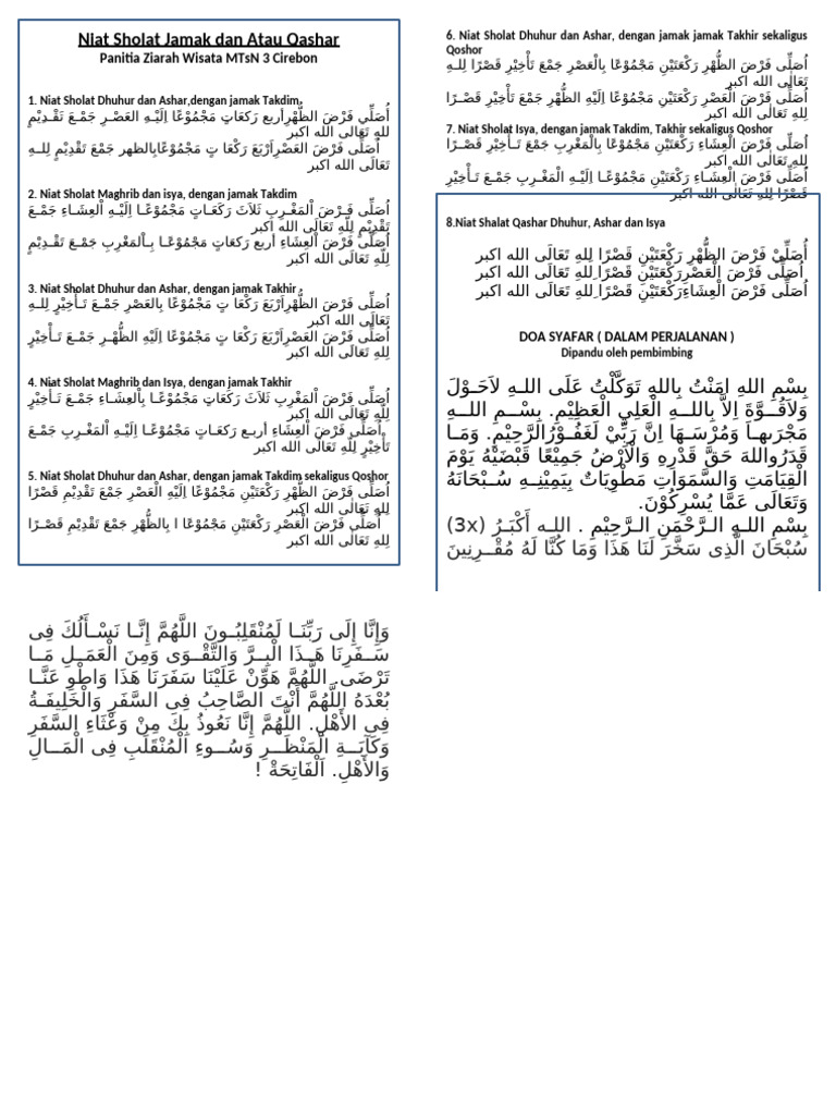 Sholat Jamak Dan Qashar | PDF