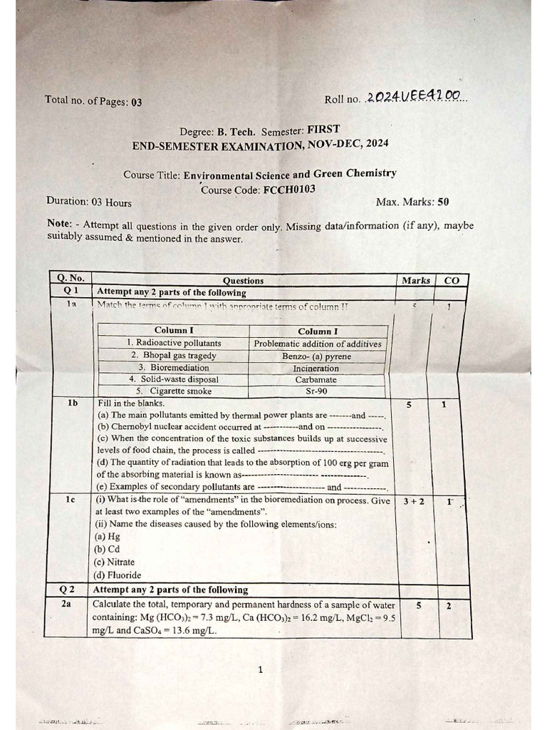 Chemistry QP | PDF