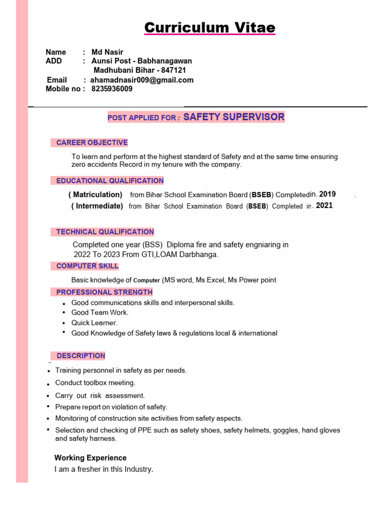 MD Sefauddin Cv.-1-2 | PDF