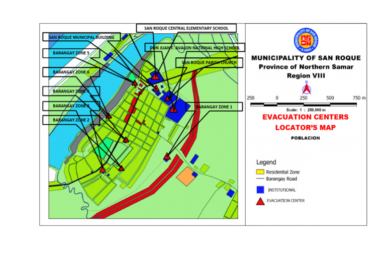 Evacuation Centers Locators Map Poblacion | PDF