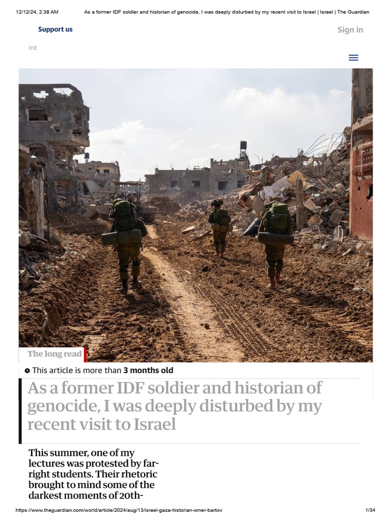 As A Former IDF Soldier and Historian of Genocide, I Was Deeply ...