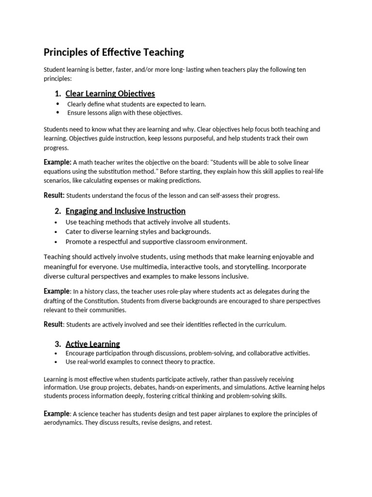 Principles of Effective Teaching | PDF | Motivation | Motivational