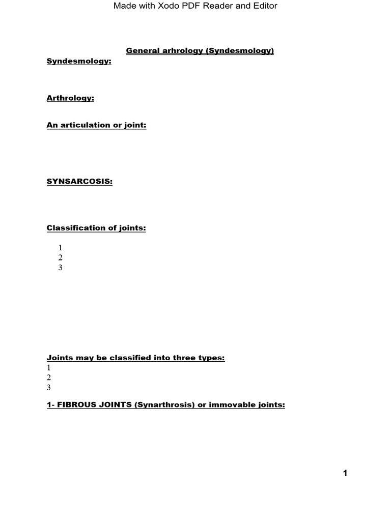 General Arhrology (Syndesmology) Syndesmology | PDF | Ovary | Embryo