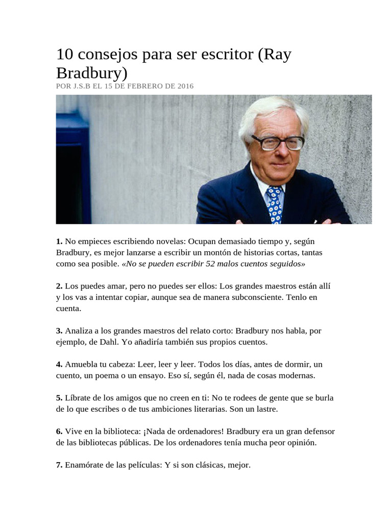 10 Consejos para Ser Escritor | PDF