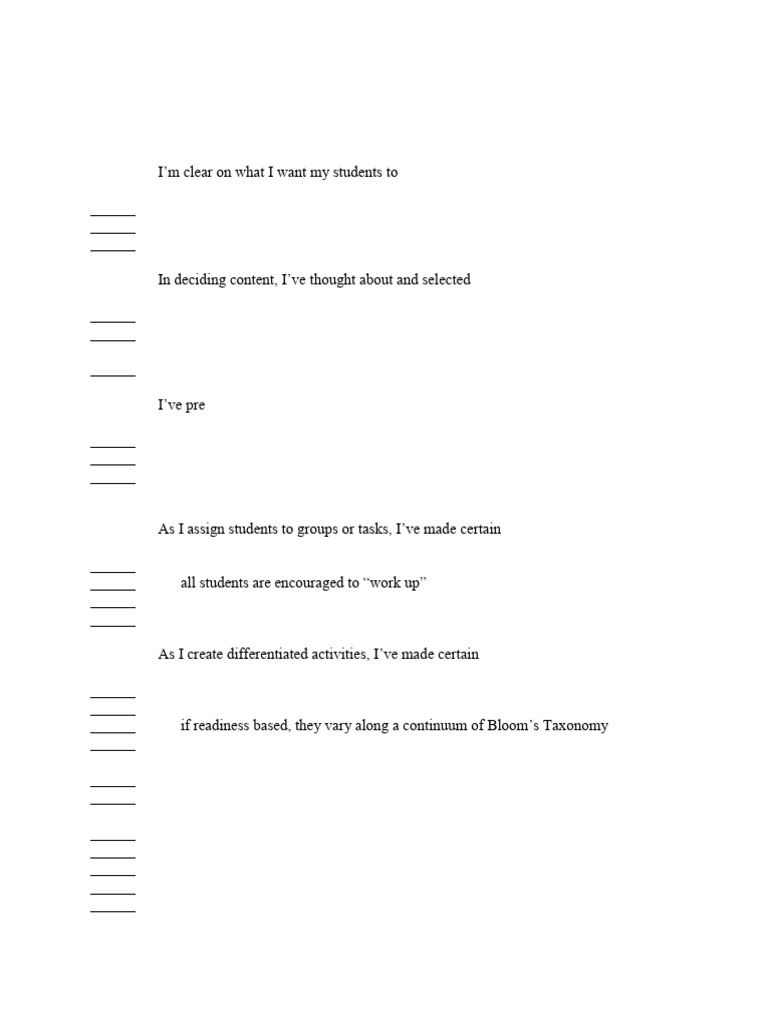 Differentiated_Instruction_Lesson Plan Checklist | PDF | Differentiated ...