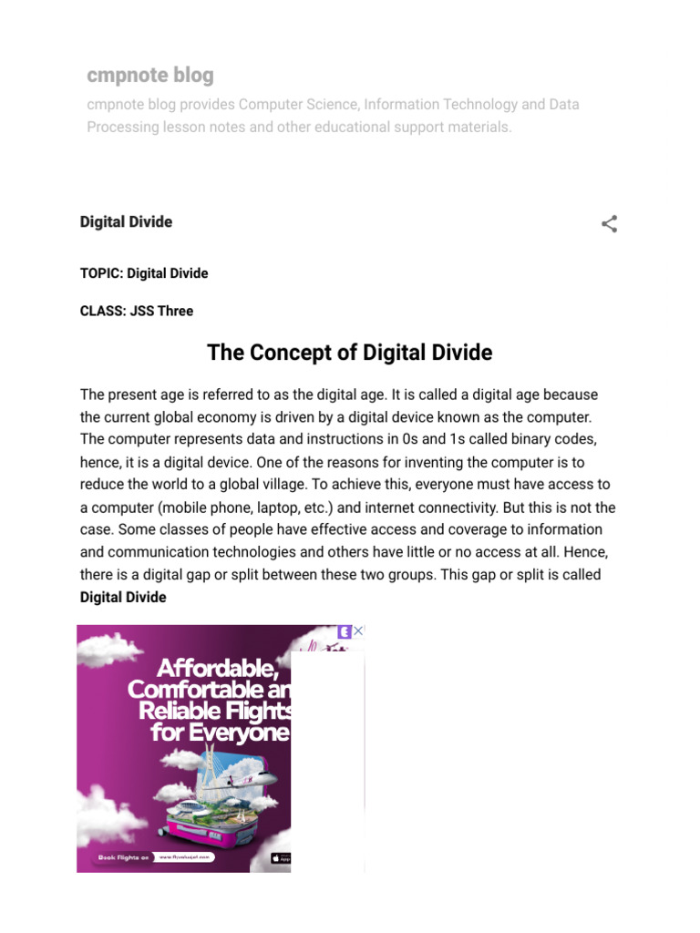 Digital Divide Pdf Information And Communications Technology