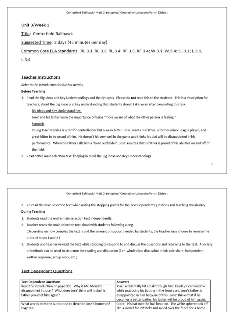 Centerfield Ballhawk. Lesson - Basal | PDF | Batting (Baseball ...