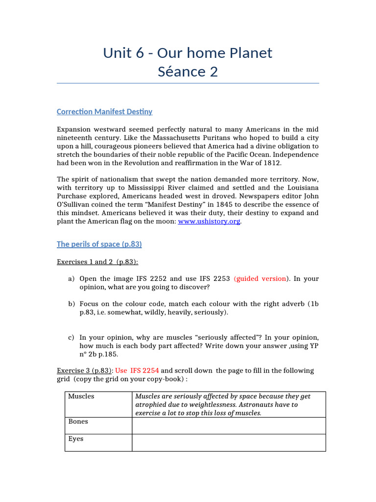 Manifest Destiny and Space Exploration | PDF