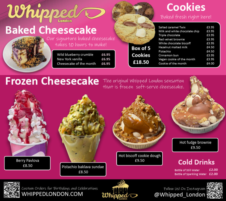 Whipped London Dessert Menu | PDF | Desserts | Foods