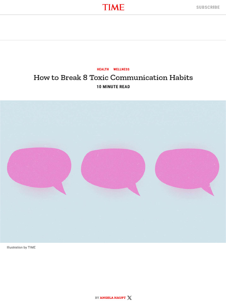 How To Break 8 Toxic Communication Habits | PDF