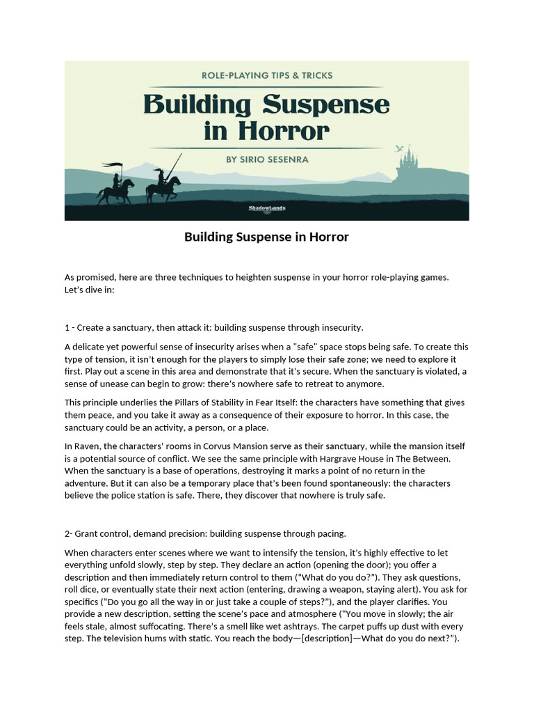 Building Suspense in Horror | PDF