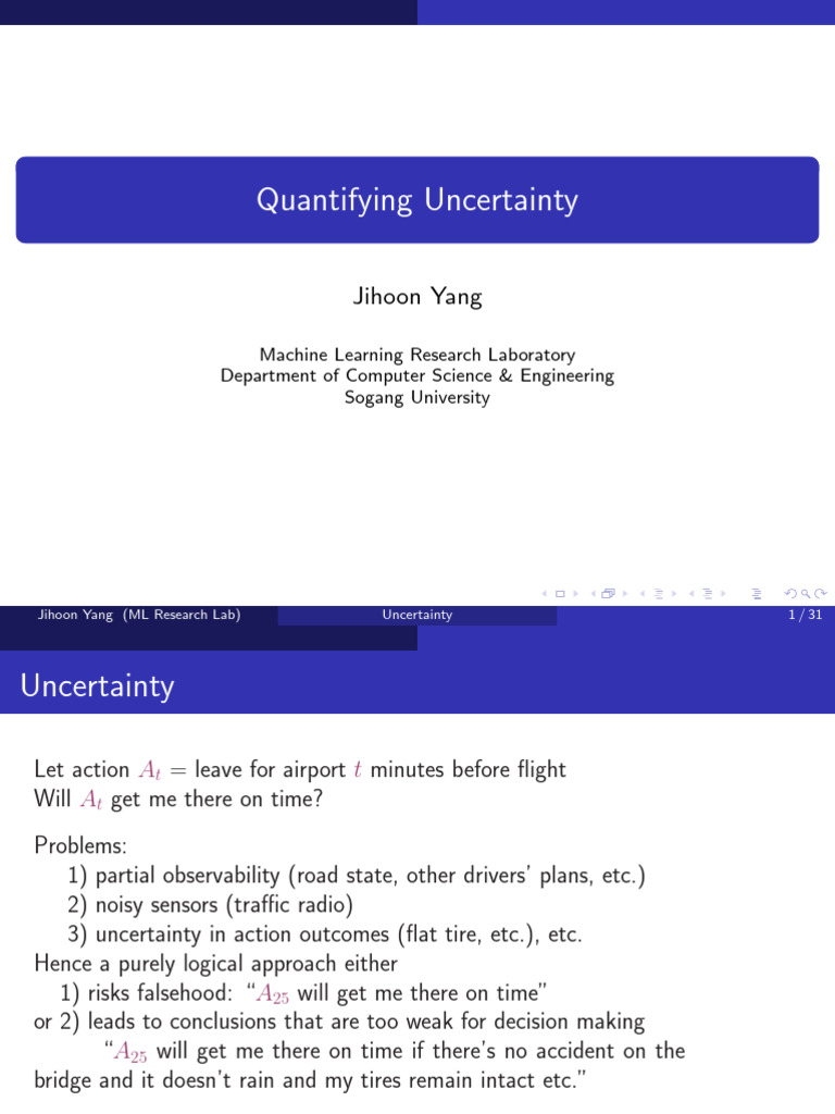 13 Uncertainty Pdf Probability Uncertainty