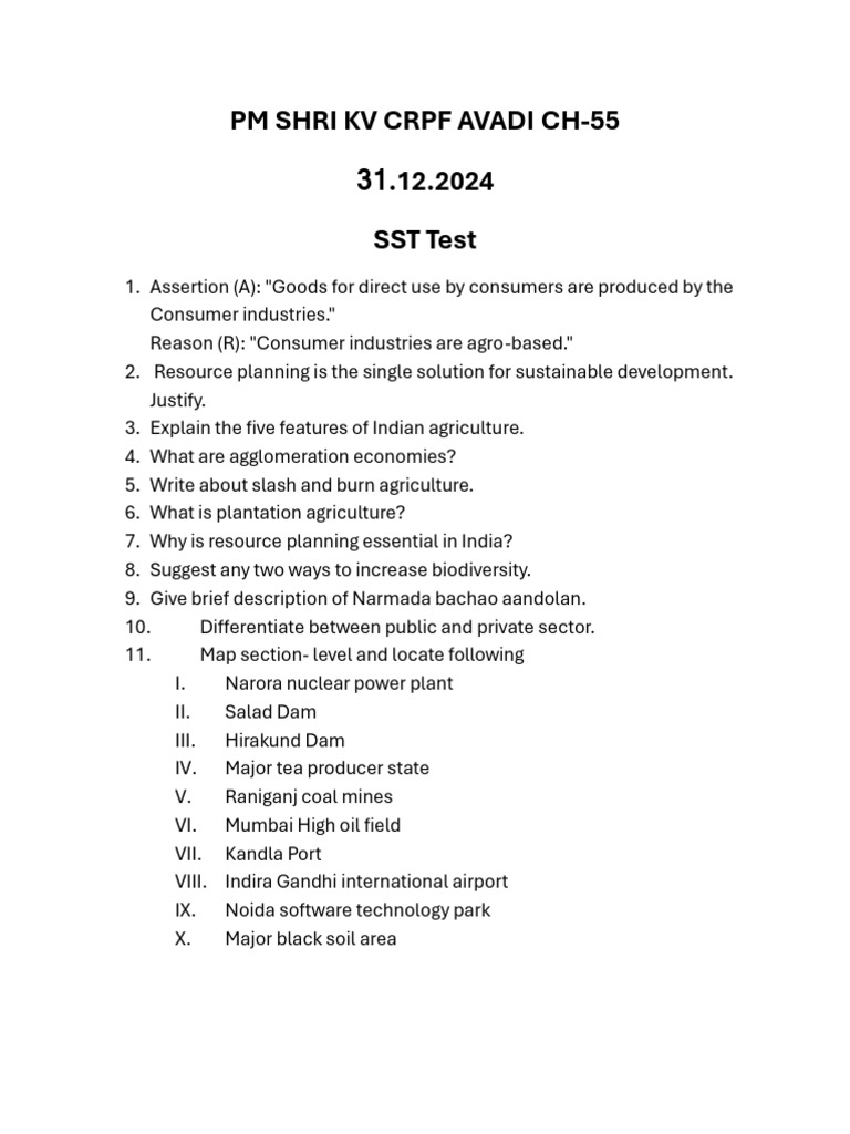 SST ONE DAY TEST | PDF