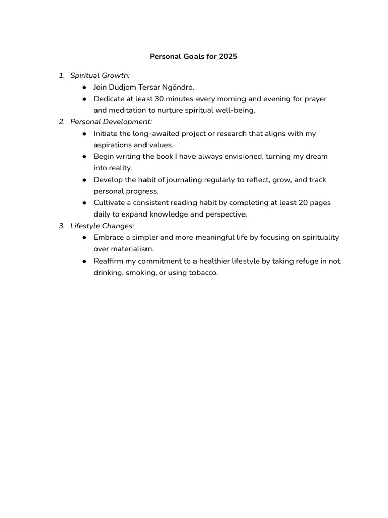 2025 Goals | PDF