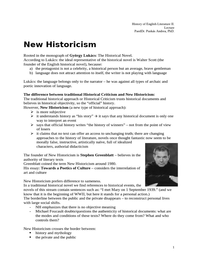 New Historicism in English Literature | PDF