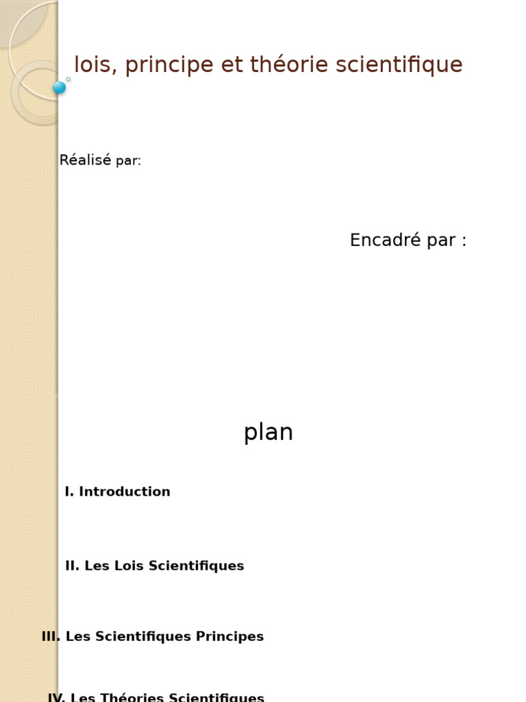 Lois et Principes Scientifiques | PDF