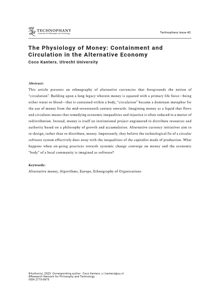 The Physiology of Money | PDF | Money | Pound Sterling