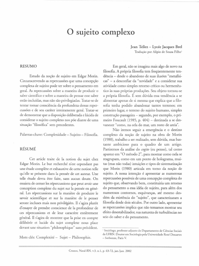 O Sujeito Complexo | PDF