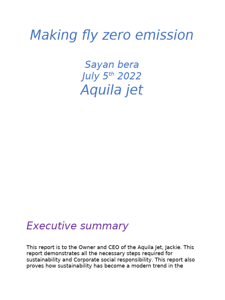 Making Fly Zero Emission | PDF | Corporate Social Responsibility ...