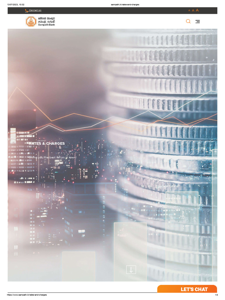 Sampath Bank Rates and Charges 2023 | PDF | Interest | Interest Rates