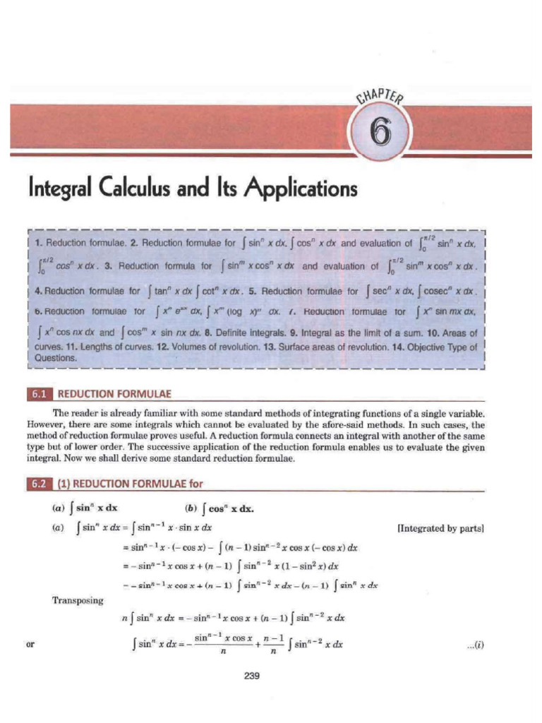 Reduction Formula | PDF