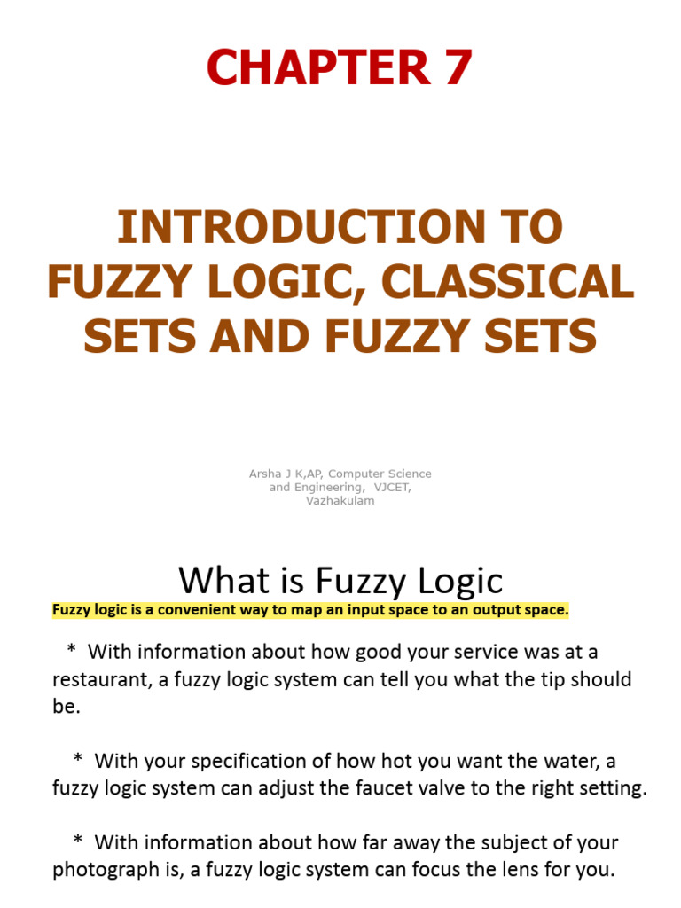 Fuzzy Logic and Set Theory Overview | PDF | Fuzzy Logic | Set (Mathematics)