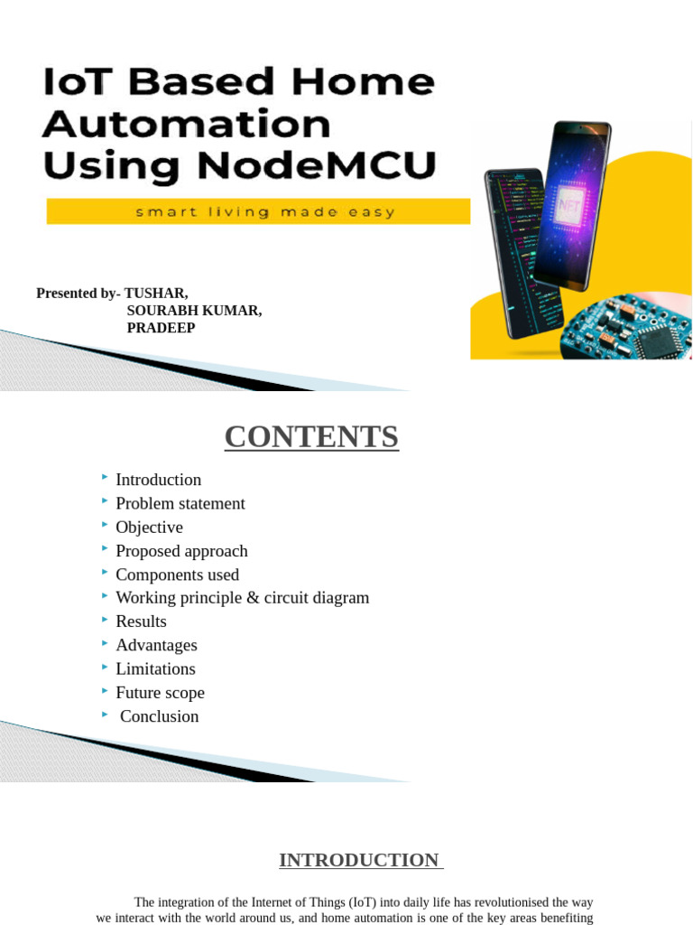 Major Project Synopsis Presentation | PDF | Home Automation | Automation