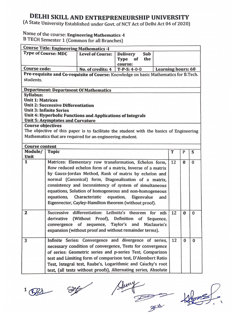 Engineering Mathematics - I | PDF