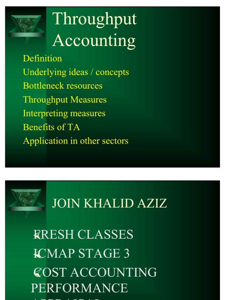 Throughput Accounting | PDF | Profit (Accounting) | Inventory