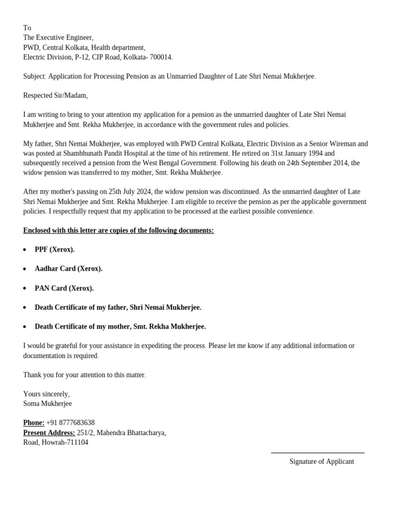 To Pension Letter | PDF