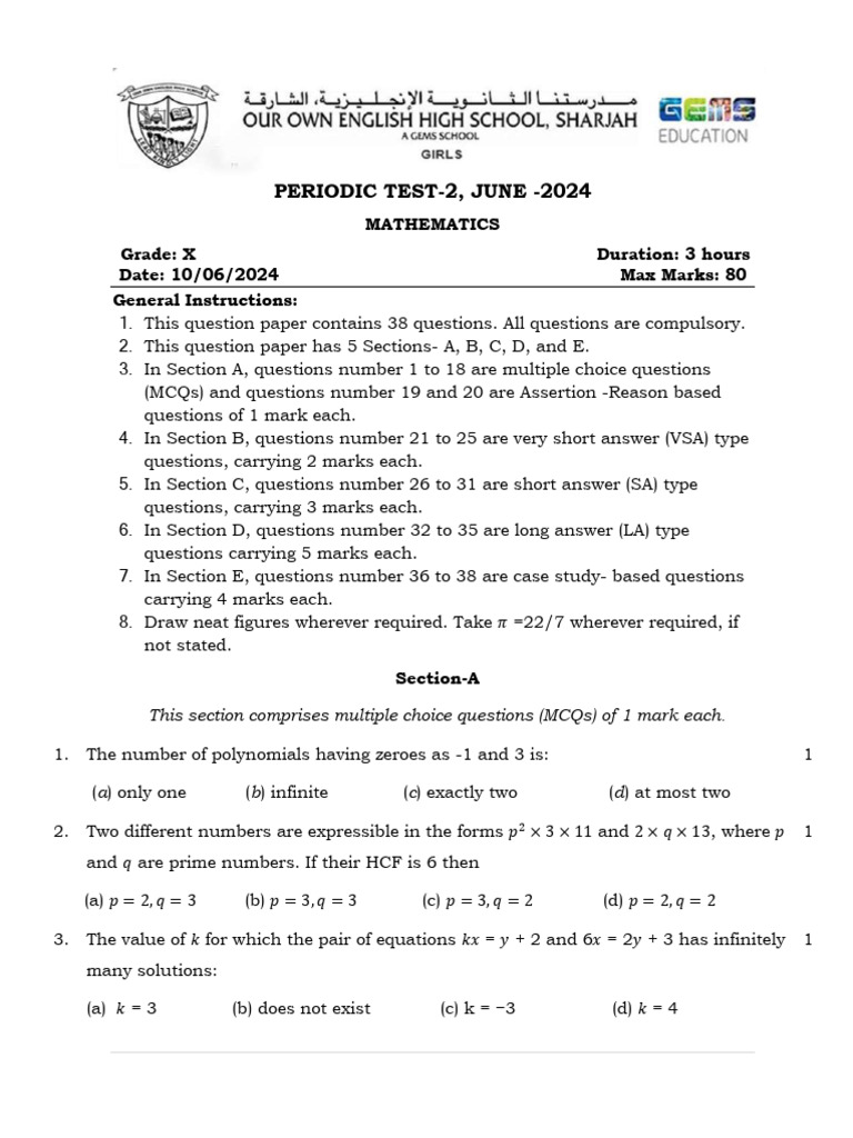 Mathematics PT2 Gr10 QP | PDF | Zero Of A Function | Quadratic Equation