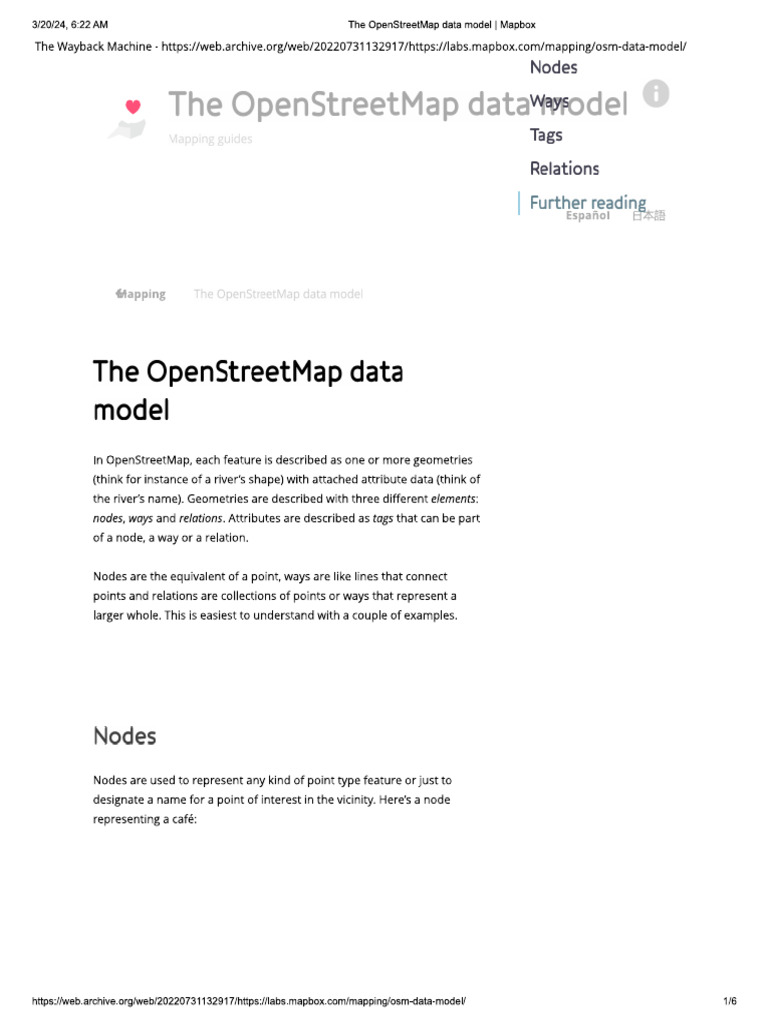 mapbox osm 2 osm data model | PDF