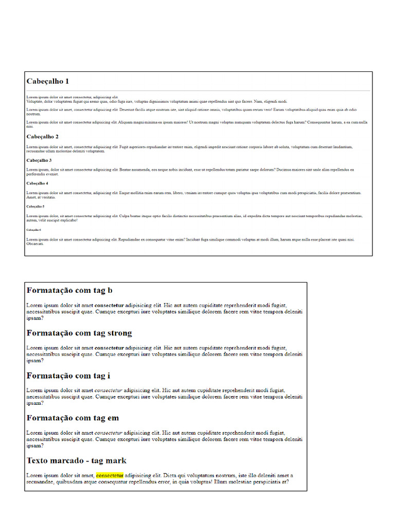 Exercícios HTML 01 a 05 | PDF