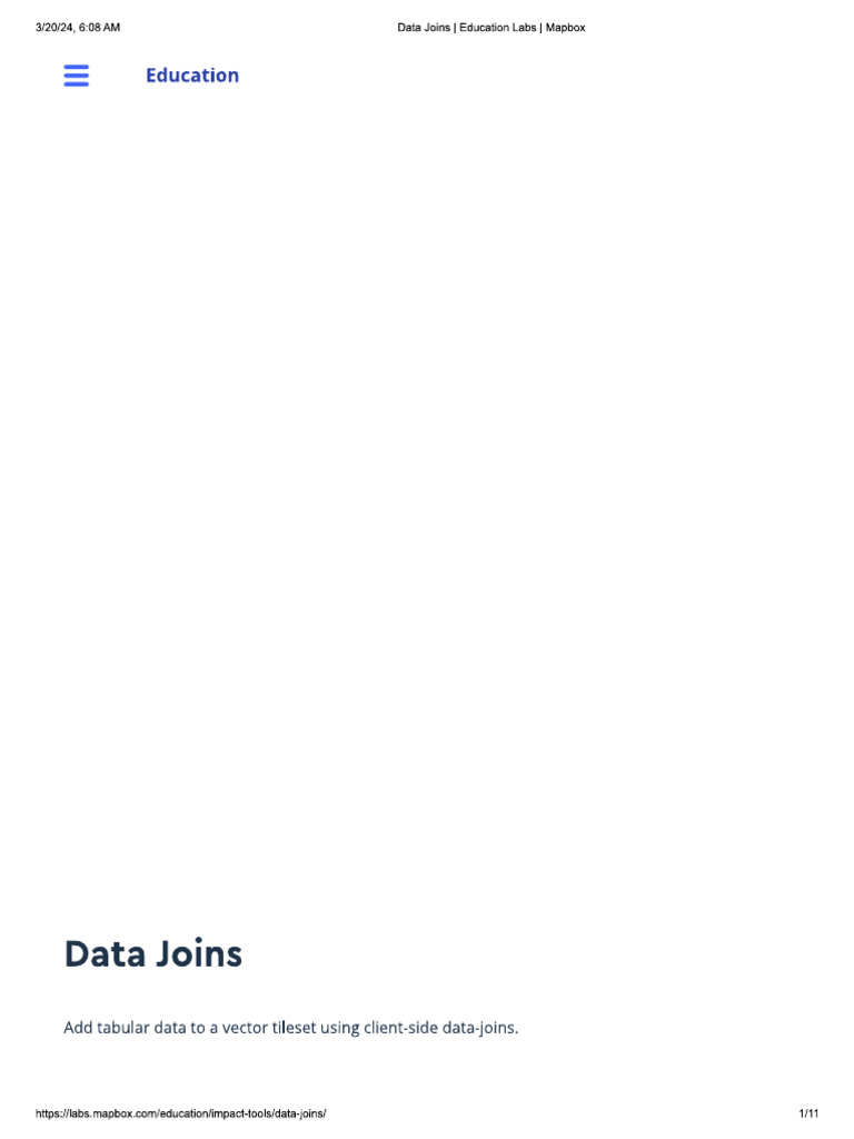 Mapbox Data Joins | PDF