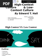 Hall's High vs Low Context Cultures | PDF | Communication | Cognition