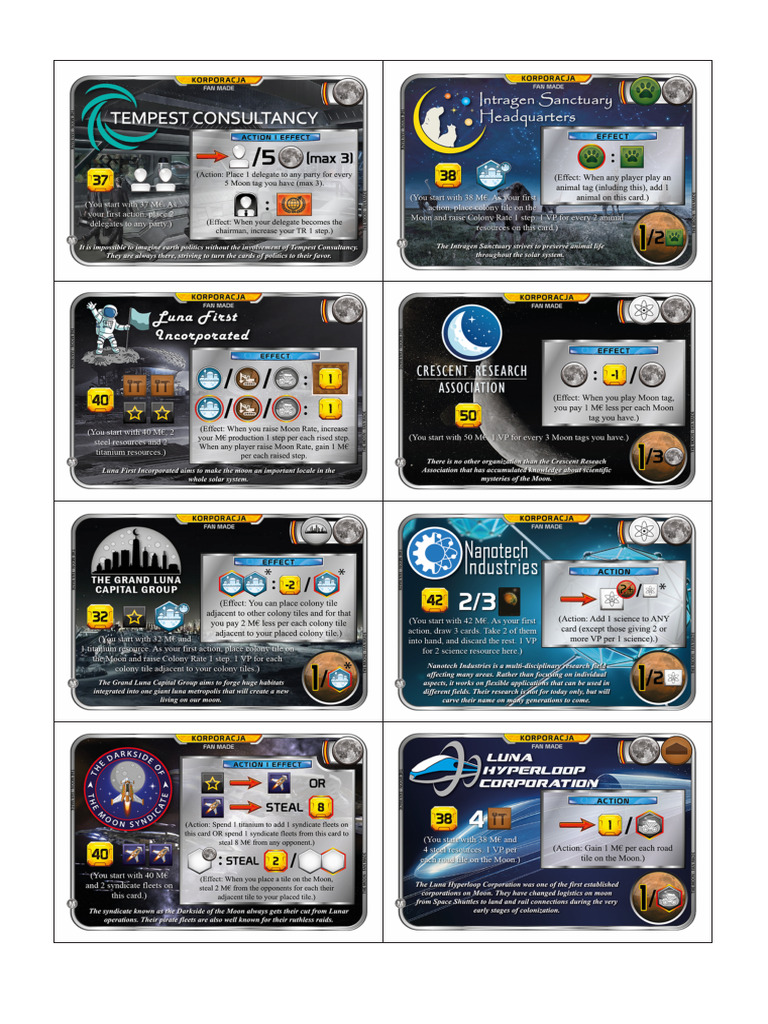 Terraforming Mars Card Collection Ready For Printing | PDF