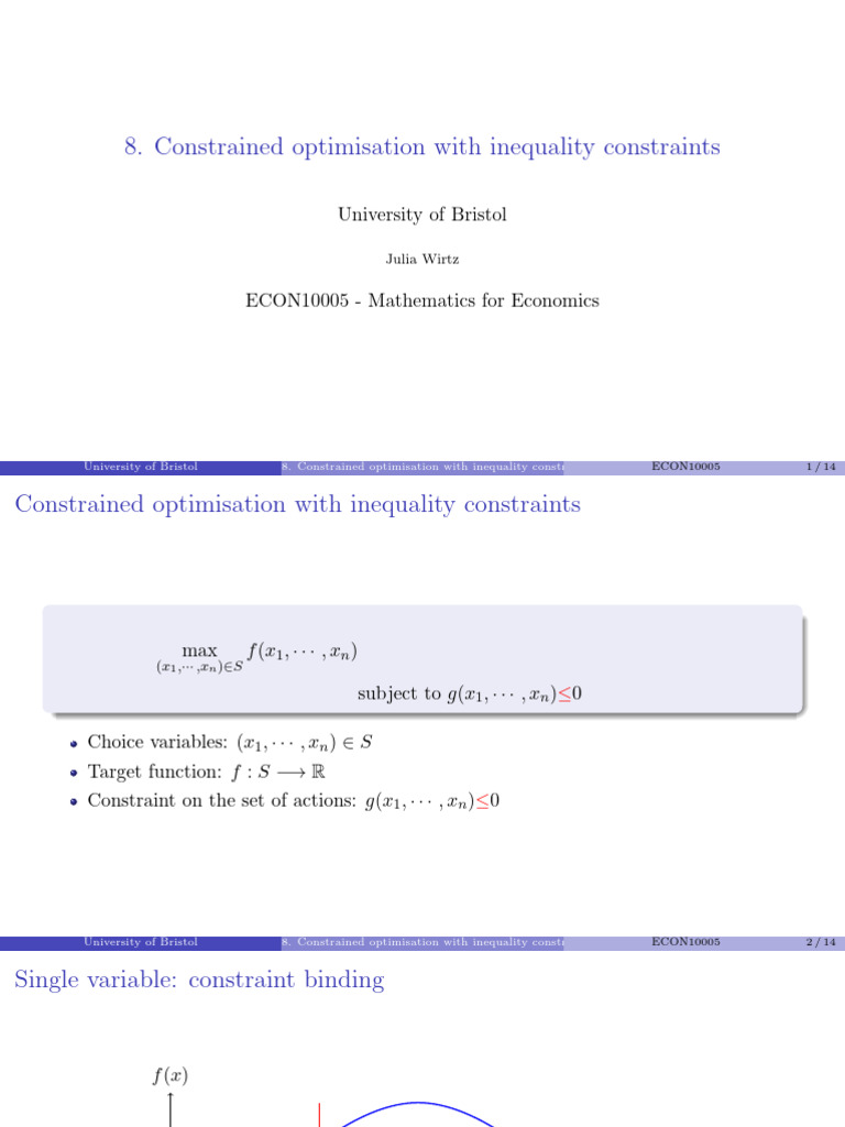 Constrained Optimisation Techniques | PDF | Mathematical Optimization | Mathematics