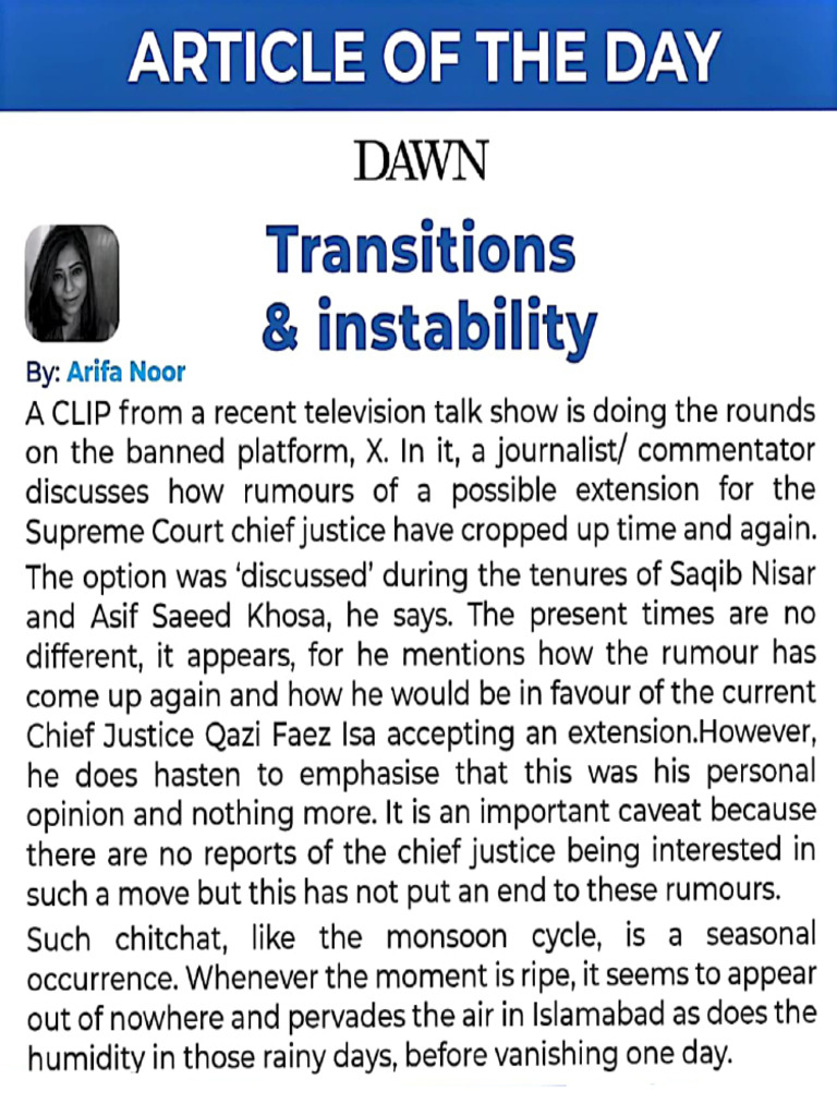 The Dawn - Article Of The Day (23-04-2024) | PDF