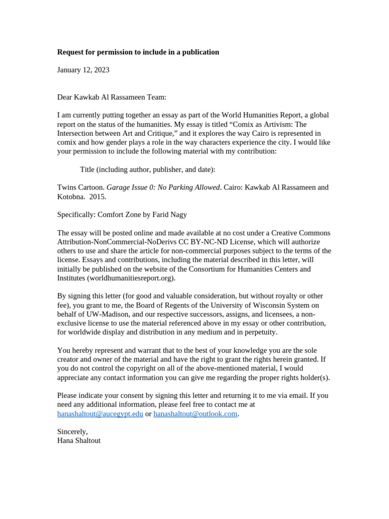WHR Permission Letter For Garage | PDF | License | Creative Commons License