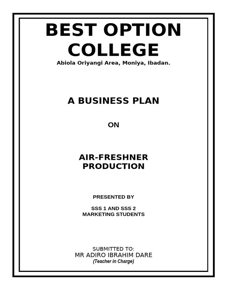 MKT 103 & 203 Business Plan | PDF | Marketing | Business