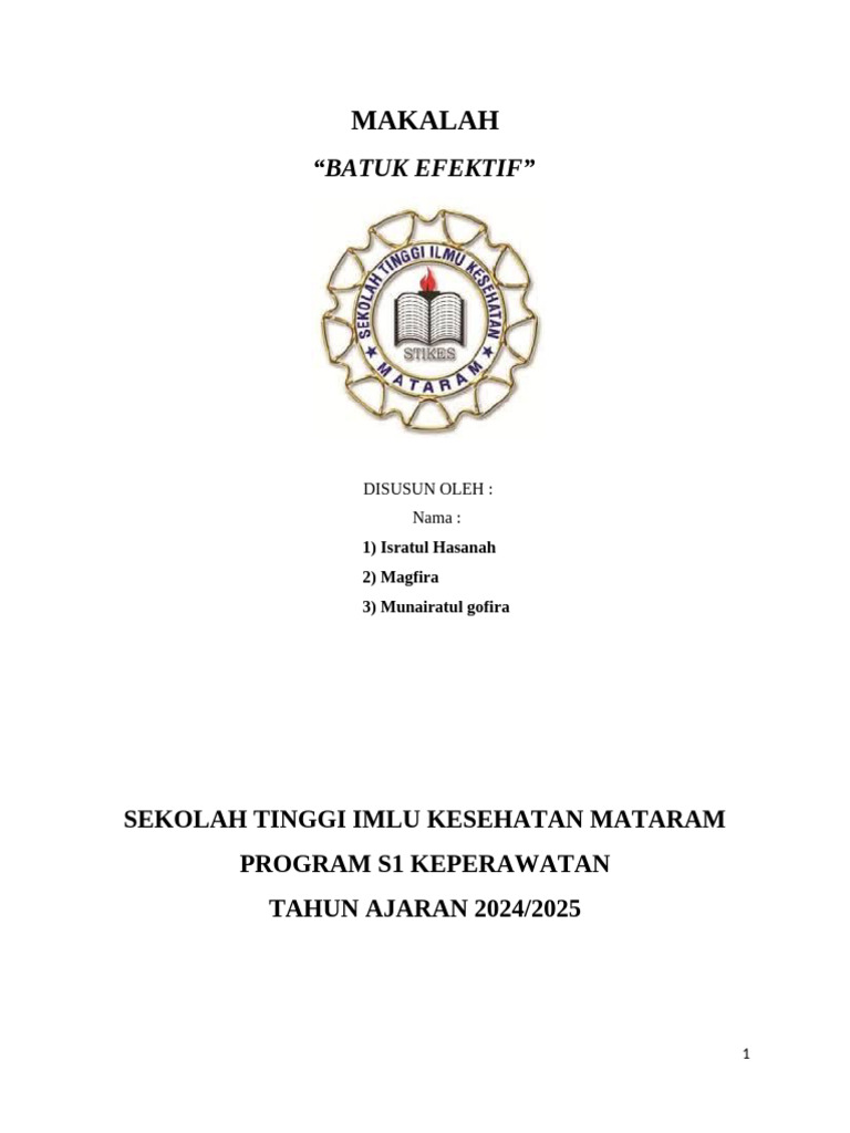 Makalah Batuk Efektif Final | PDF