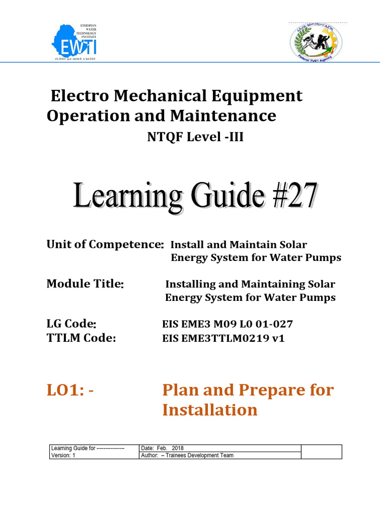 Solar-Pump_Syst_TTLM _Final_Feb.19-1 | PDF | Photovoltaics | Solar Panel