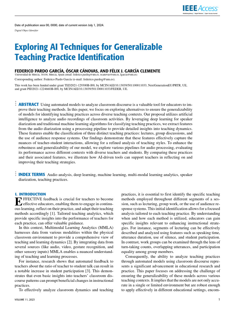 Exploring AI Techniques For Generalizable Teaching Practice ...