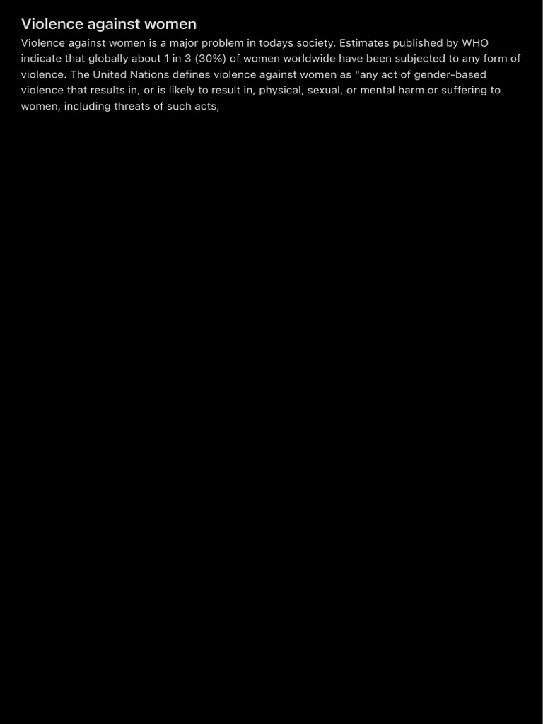 Violence Against Women | PDF