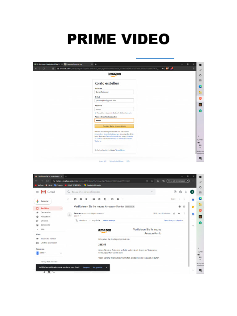 Guía para Crear Cuenta en Prime Video | PDF