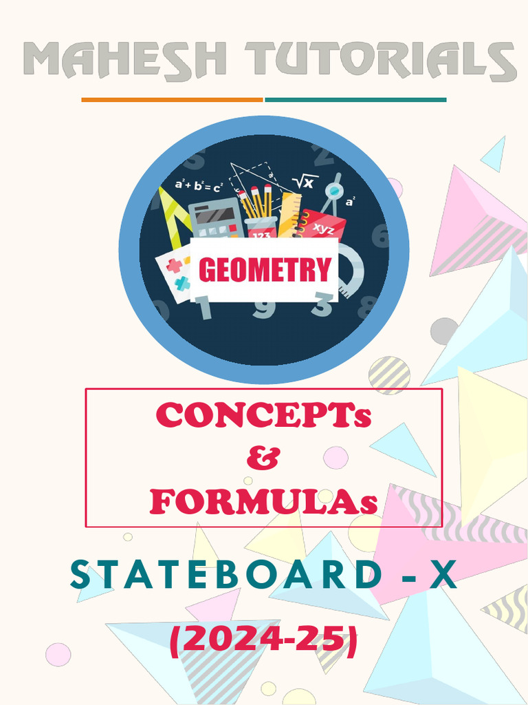 Concepts_Formulae sheet-GEOMETRY-(2024-25) | PDF | Circle | Area