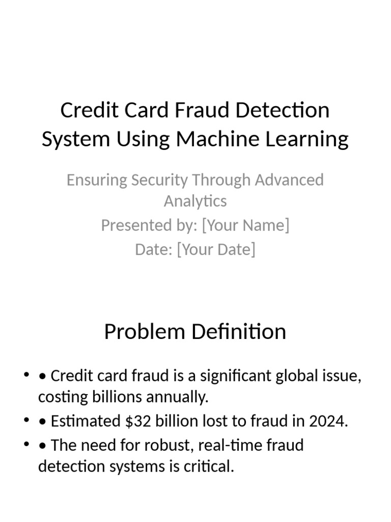 Credit Card Fraud Detection PPT | PDF