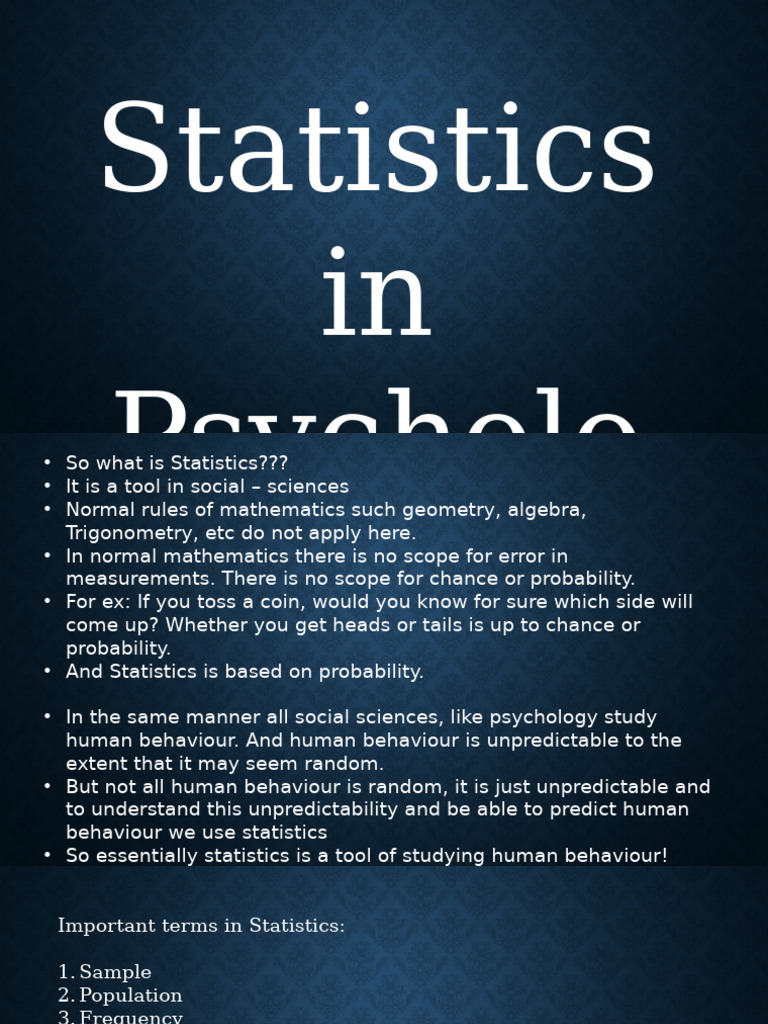 Statistics in Psychology | PDF | Mean | Mode (Statistics)